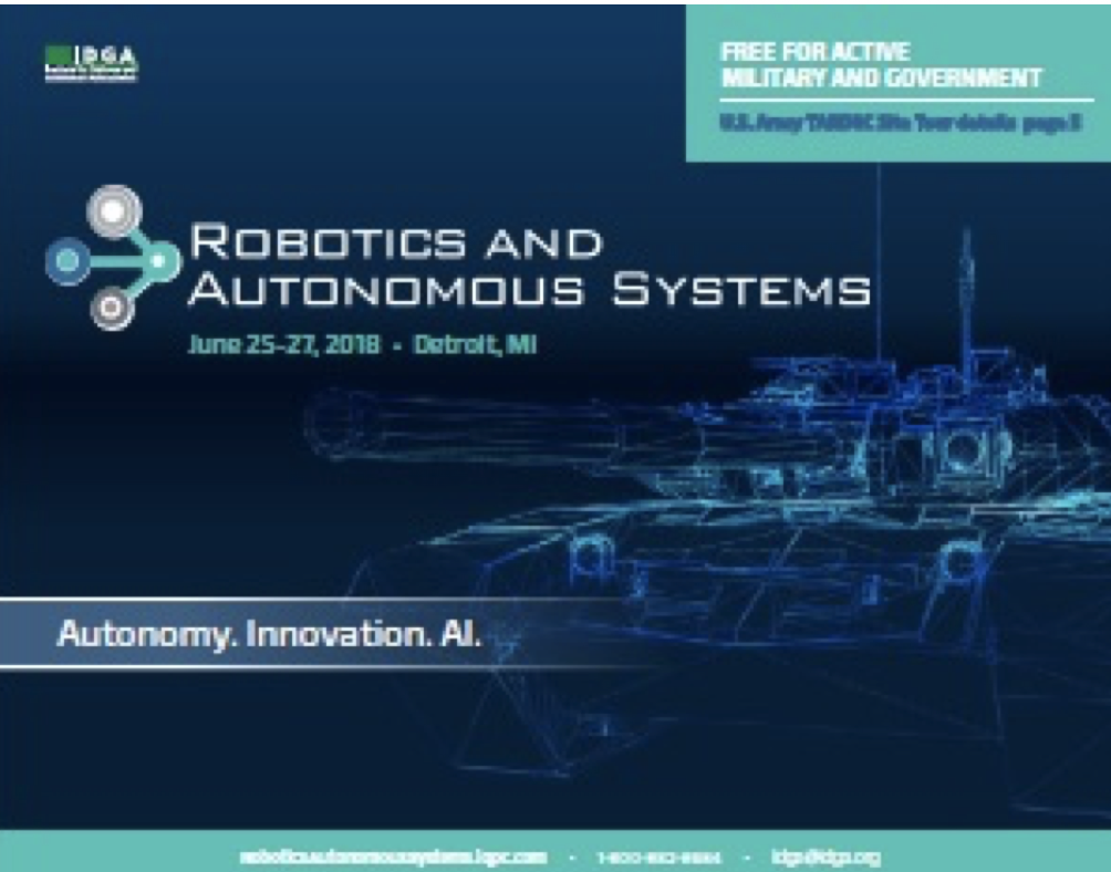 First Robotics & Autonomous Systems Summit Set for June 25-27 in Detroit - Inside Unmanned Systems