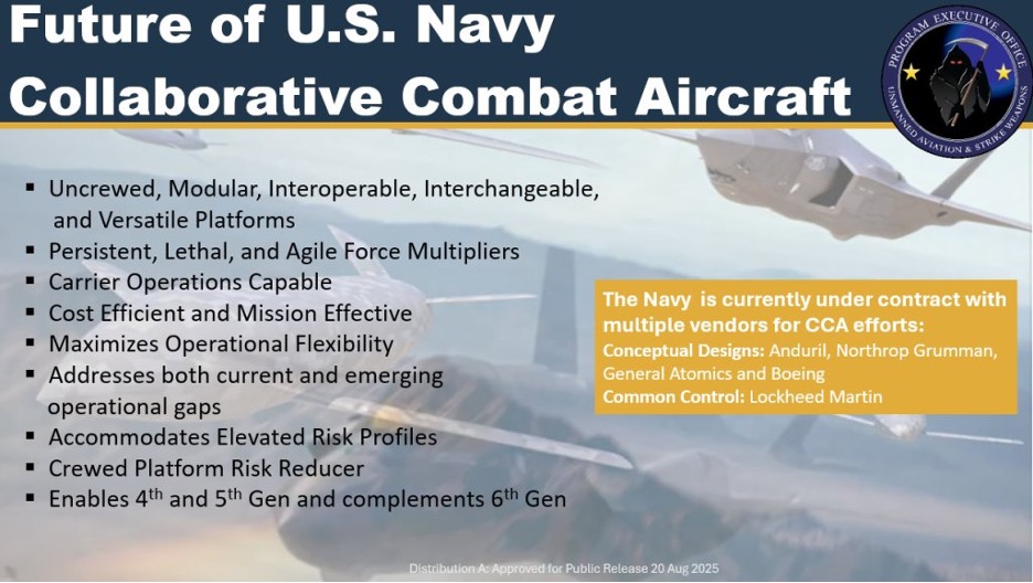 Navy Issues Five Contracts for Carrier-Based Collaborative Combat ...